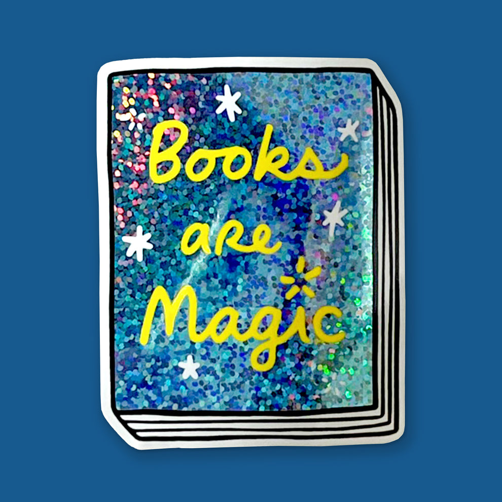 Book Sticker: Books are Magic (Light Blue) – Ideal Bookshelf